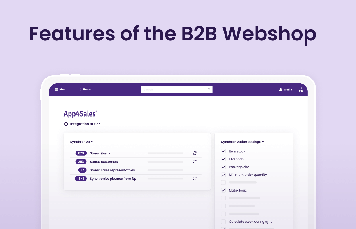 B2B Webshop Features | App4Sales
